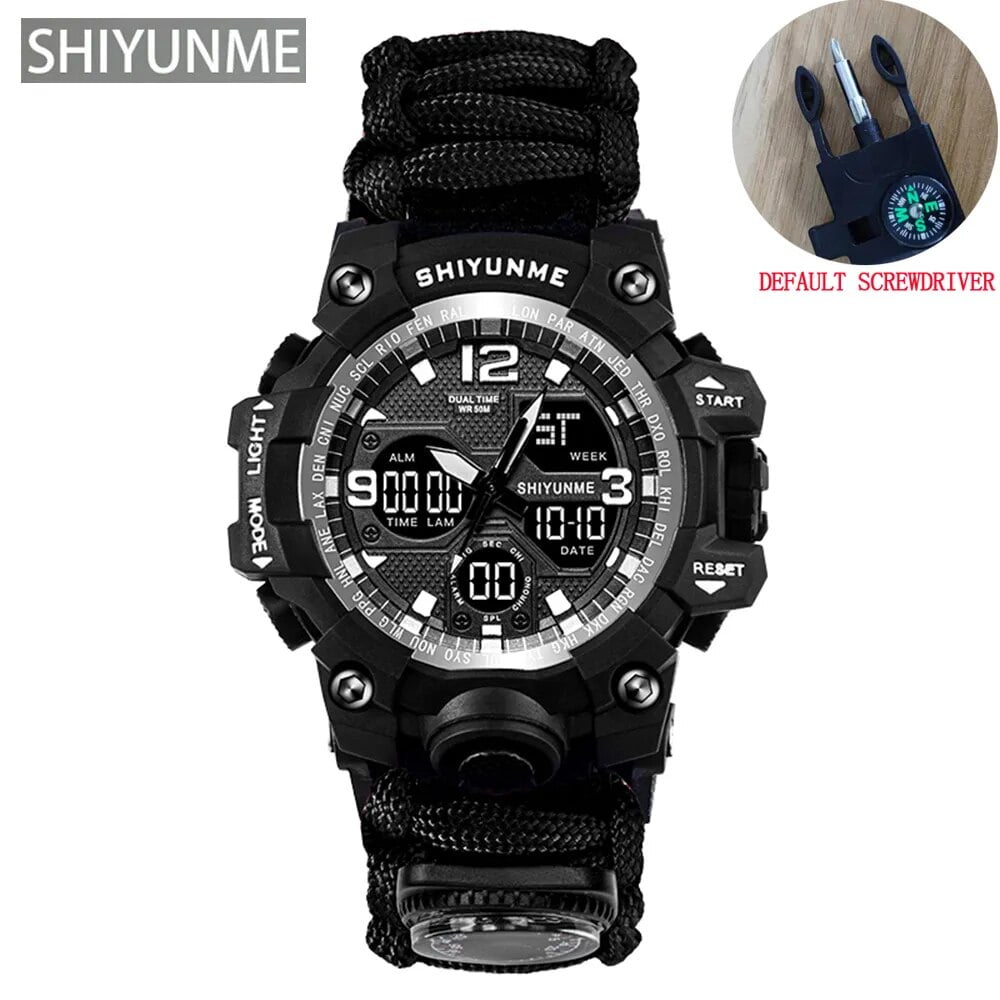Outdoor Men Military Quartz Watch Waterproof Multifunctional Survival ...