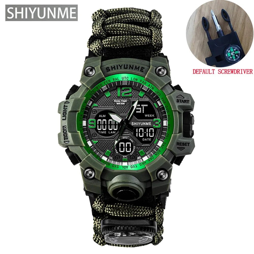 Outdoor Men Military Quartz Watch Waterproof Multifunctional Survival ...