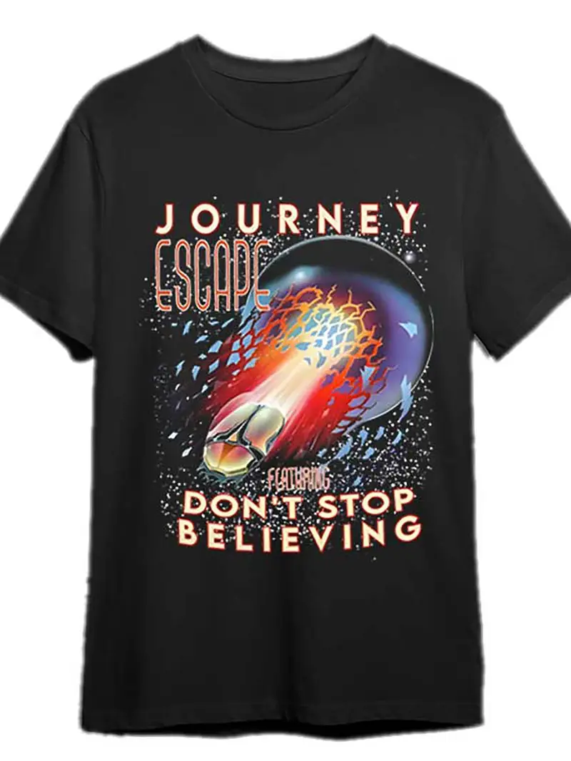 Outdoor Men'S T-Shirt, Comfortable and Breathable, Don't Stop Believing in T-Shirts for Journeys ...