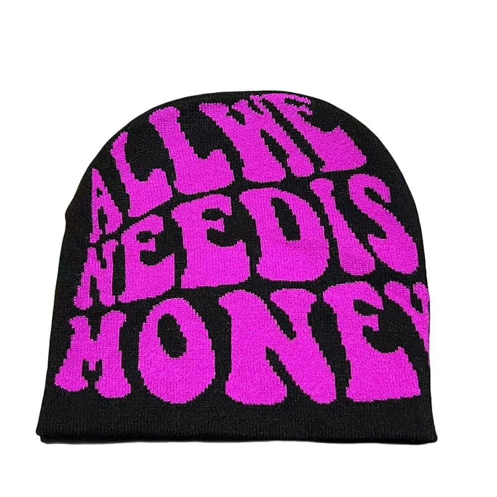 Outdoor Men Women Warm Letter Printing Y2k Wool Acrylic Casual Skullies ...