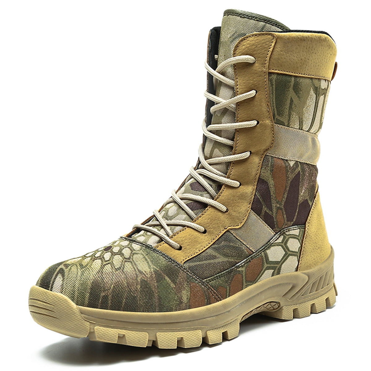 Outdoor Men's Hiking Boots Lightweight PU Leather Male Mid-leg Boots ...