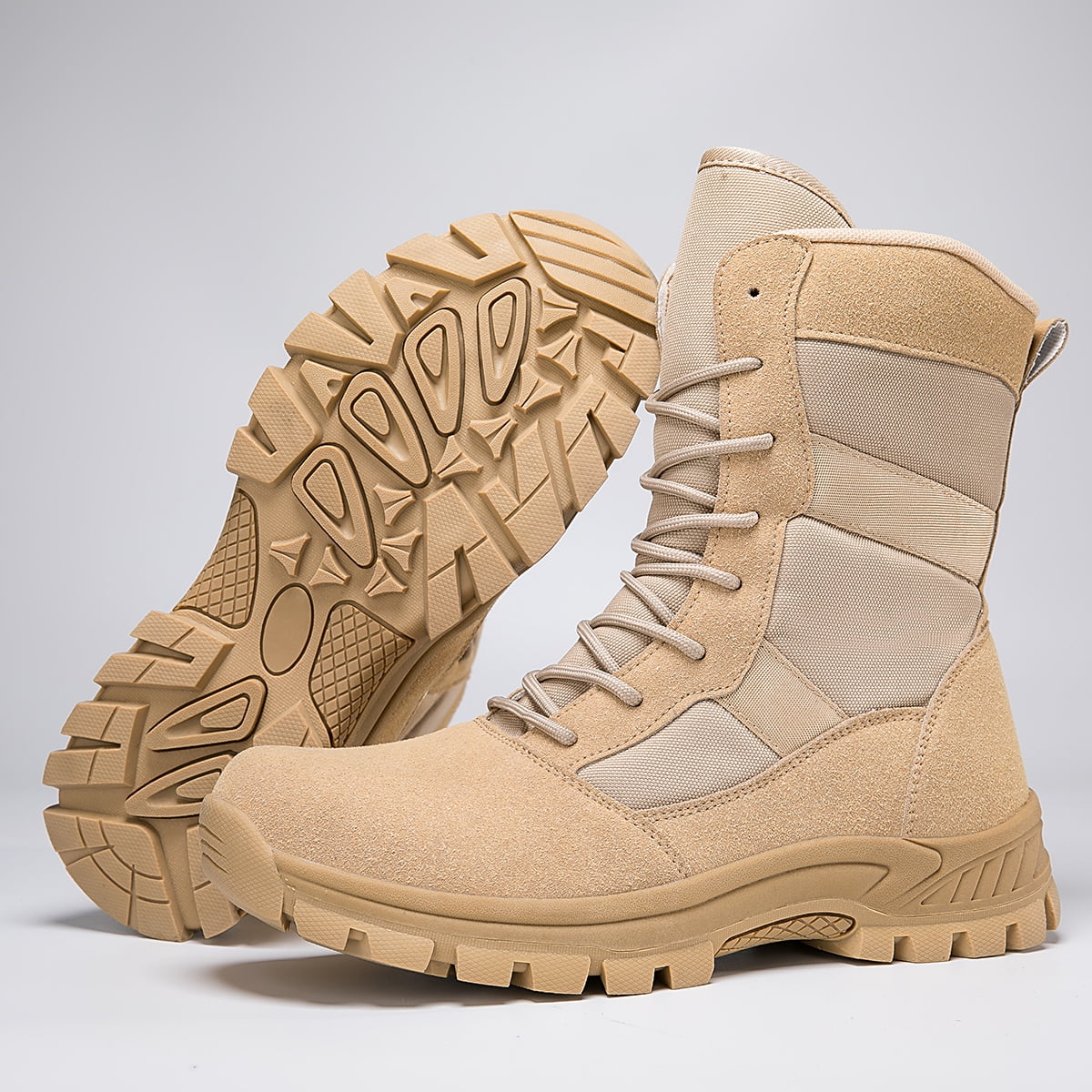 Outdoor Men's Hiking Boots Lightweight PU Leather Male Mid-leg Boots ...