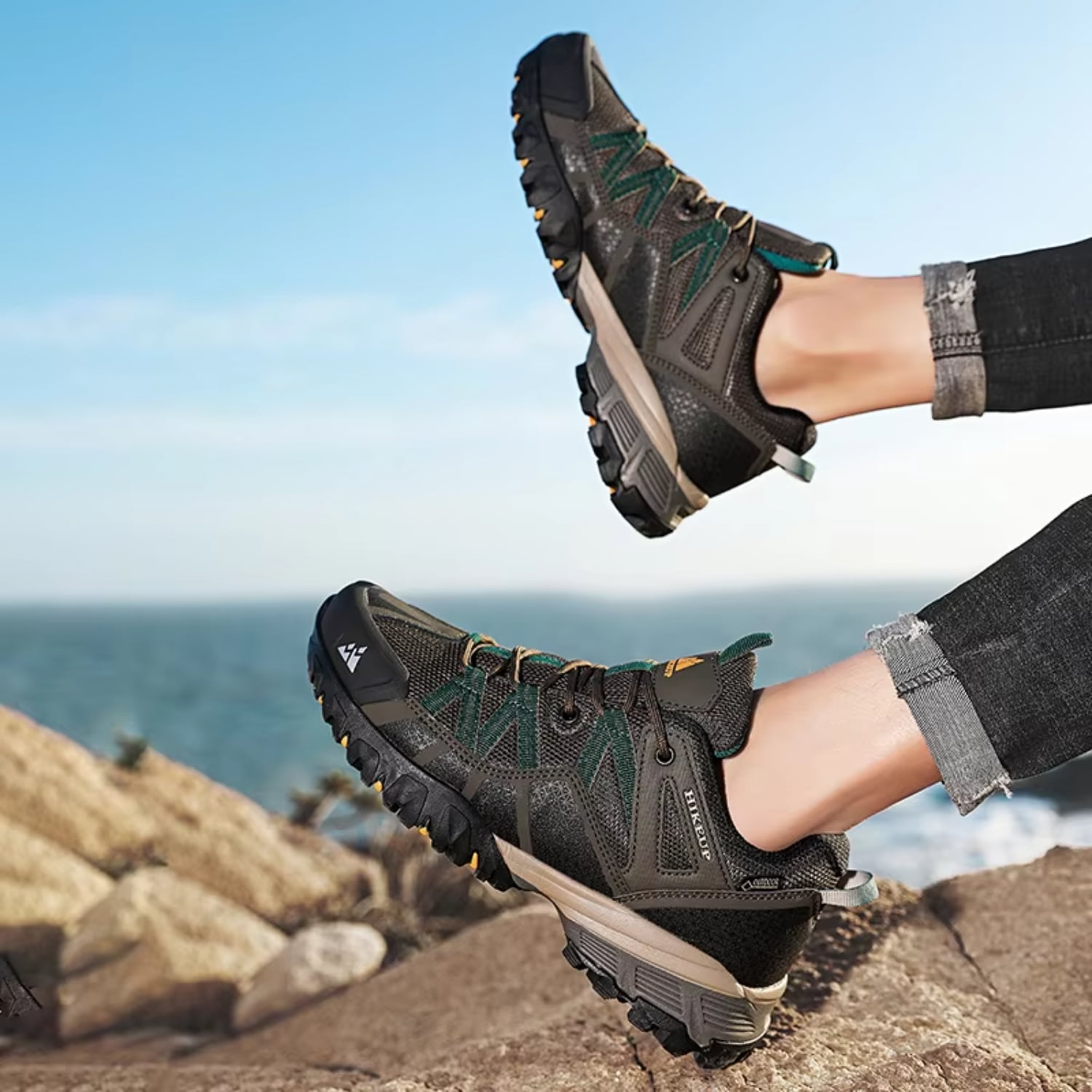 Outdoor Men‘s Mesh Fabric Hiking Climbing Shoes with Durable Rubber ...