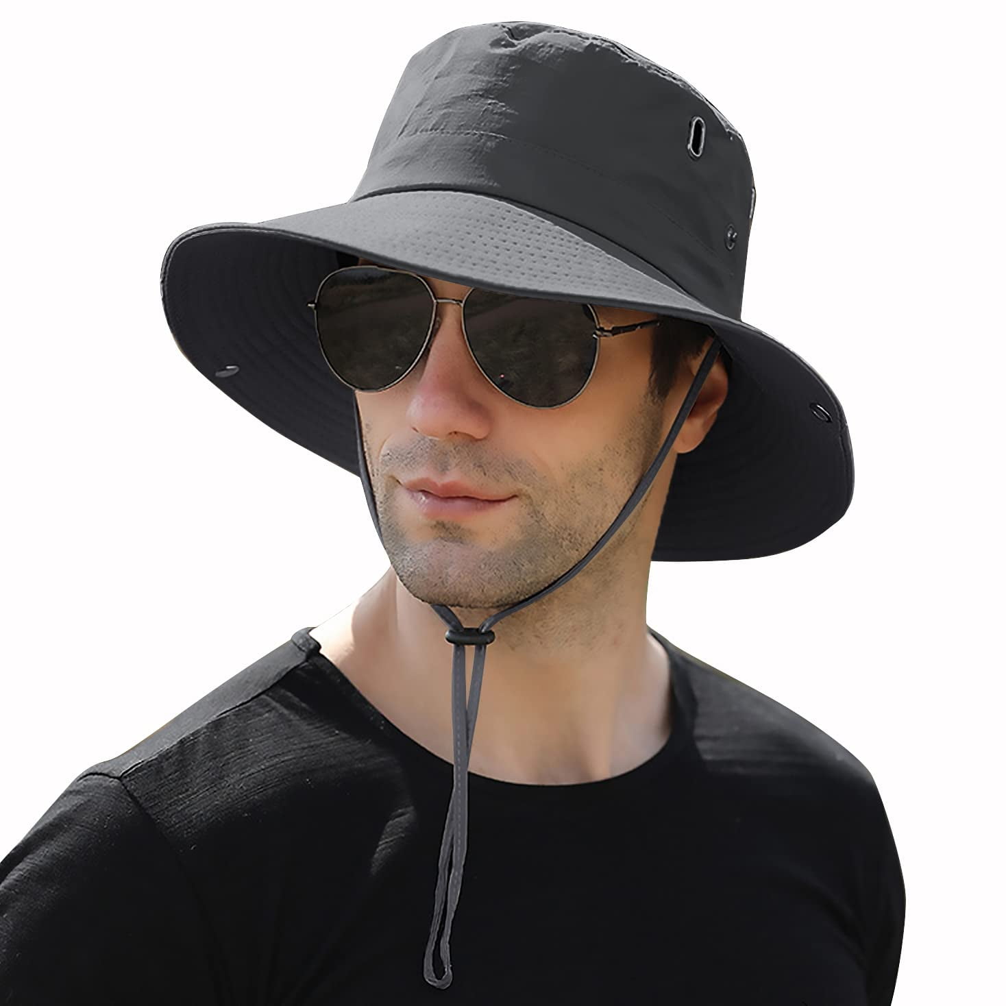 Outdoor Men's Sun Hat, Wide Brim Foldable Hat UPF 50+ - Walmart.com
