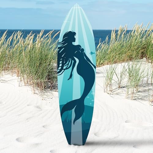 Outdoor Mermaid Surfboard Wall Art – Weatherproof PVC – Coastal Mermaid ...