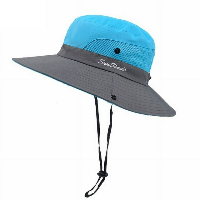 Outdoor Mesh Anti-UV Bucket Hat Breathable Letter Embroidered Sun Hat ...