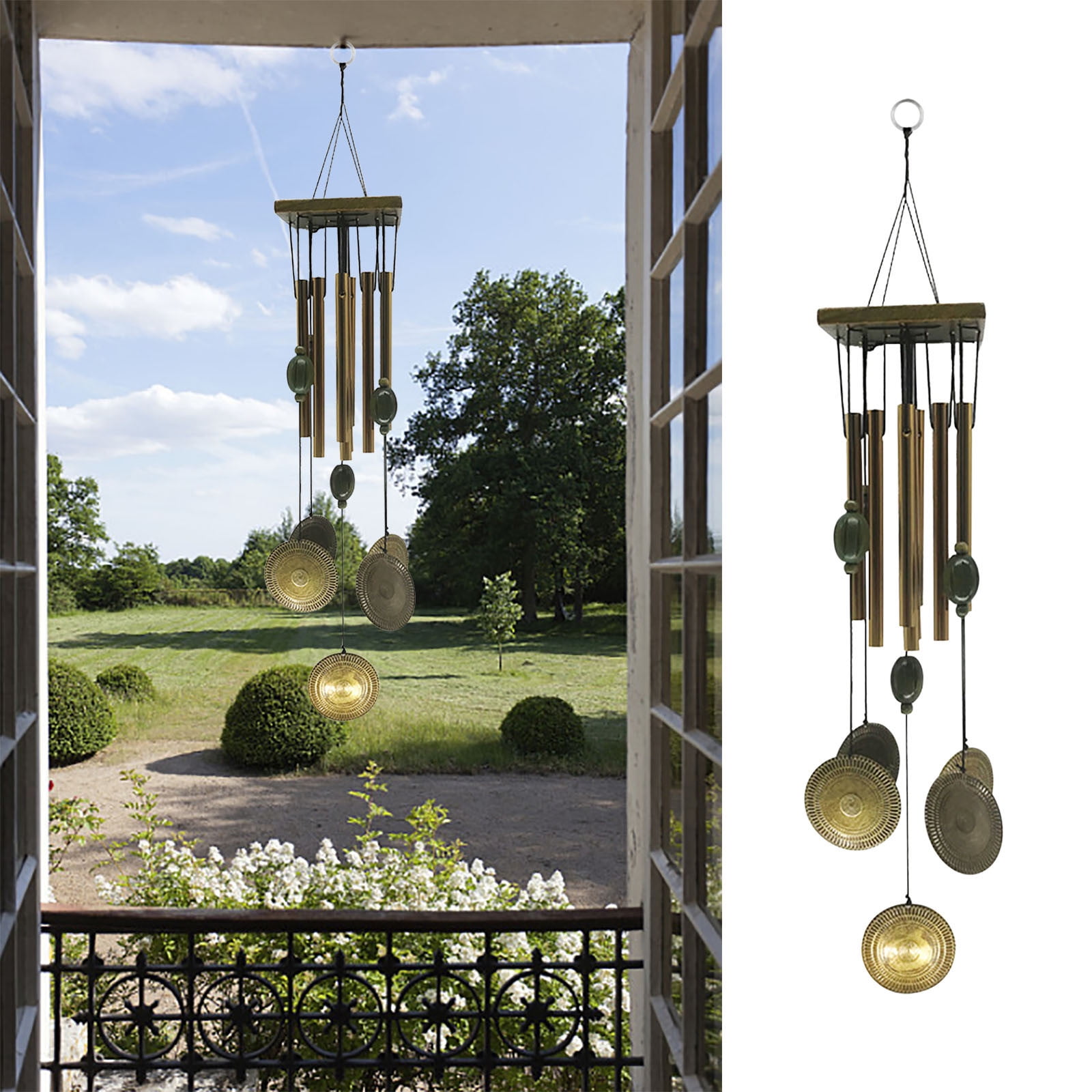 Outdoor Metal Anchors Wind Chimes, Wooden Wind Chimes with Metal Tube ...