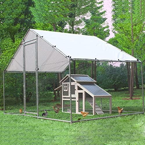 Outdoor Metal Chicken Coop Extra Large Chicken Run Walk in Poultry Cage ...