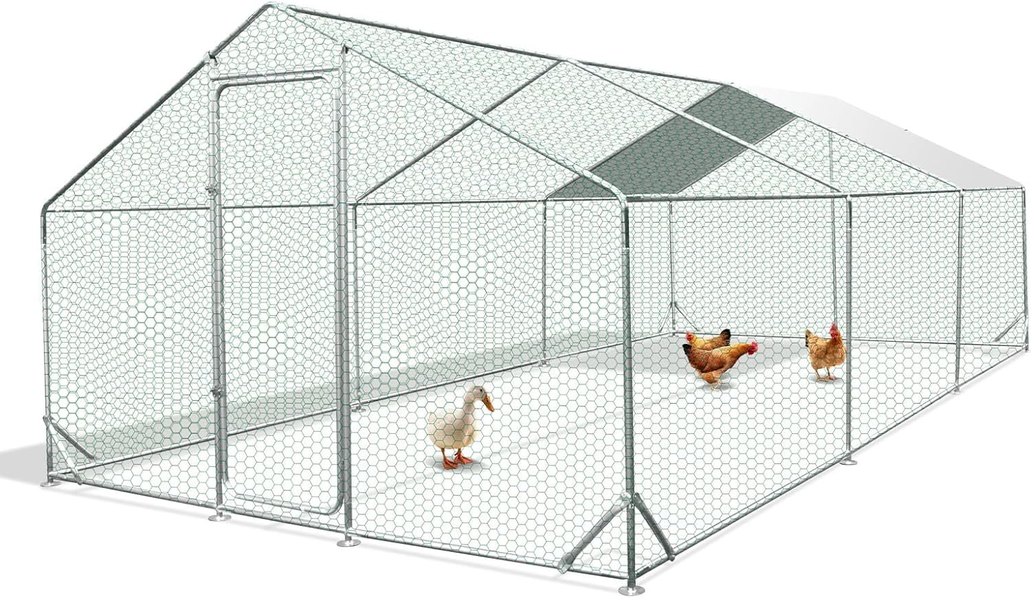 Outdoor Metal Chicken Shed 19.7X 9.84x 6.56ft Waterproof Unti-UV ...