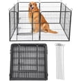 Outdoor Metal Dog Playpen 8 Panel Heavy Duty Exercise Fence with Gate ...