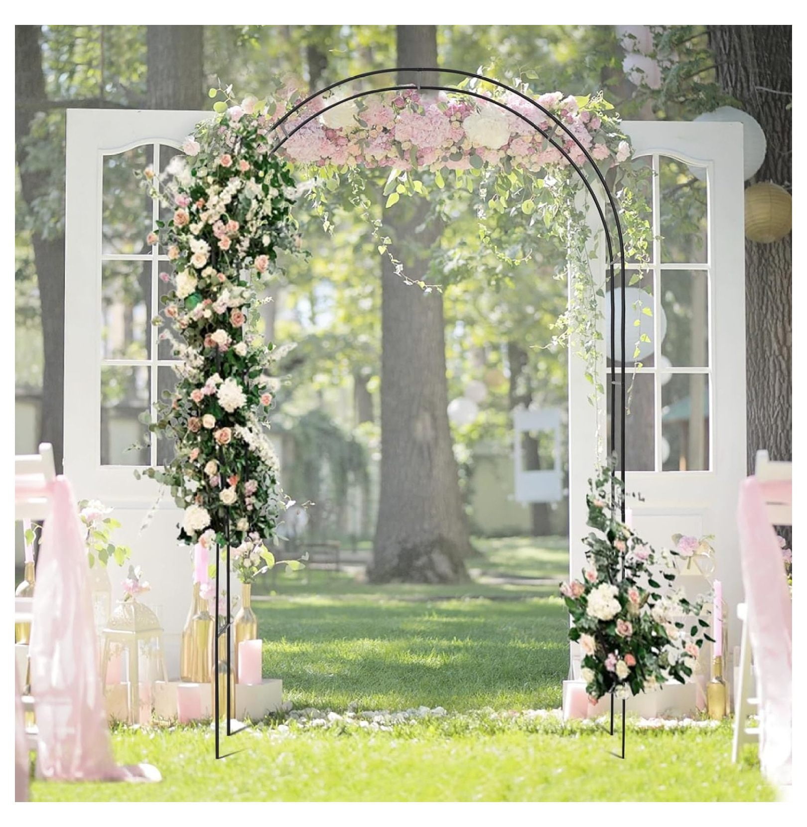 Outdoor Metal Garden Arch Arbor Iron Garden Arbor Climb Plants Trellis ...