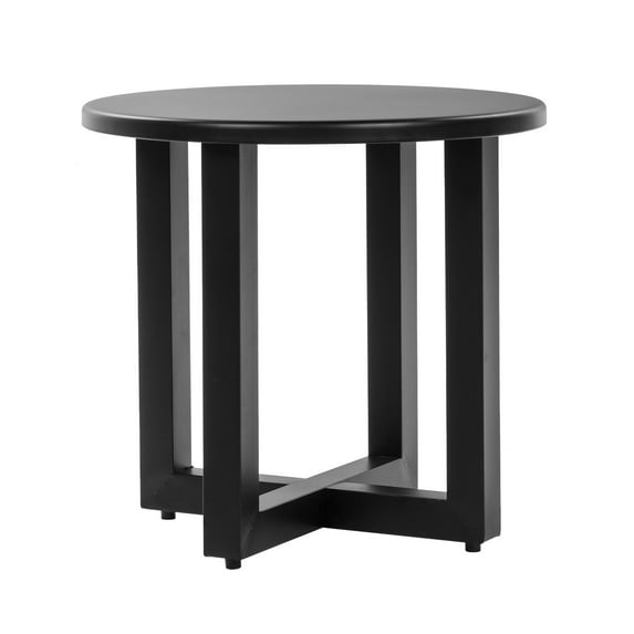 Outdoor Metal Round Table, Weather Resistant Patio End Table Side Table ...