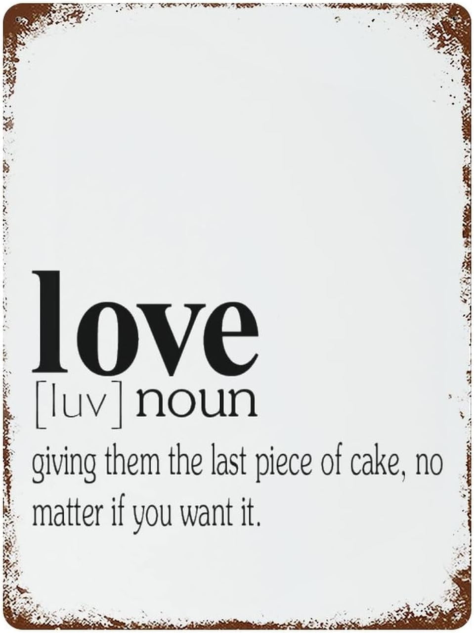 Outdoor Metal Signs Definition Noun Love Metal Tin Sign 12"x16 ...