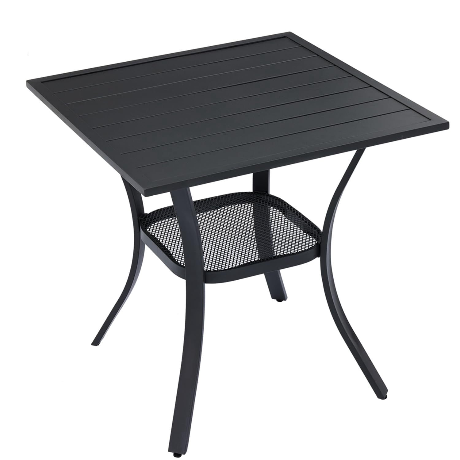 Outdoor Metal Square Table for Patio Garden, 27.5x27.5 Inch Small ...