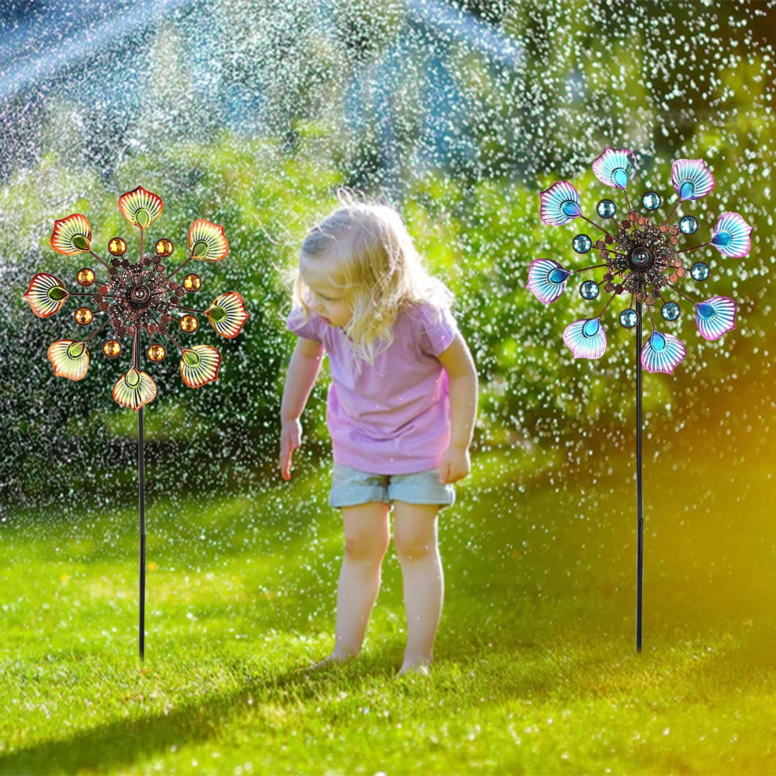 Outdoor Metal Stake Spinners, Garden Windmills, Steel Construction ...