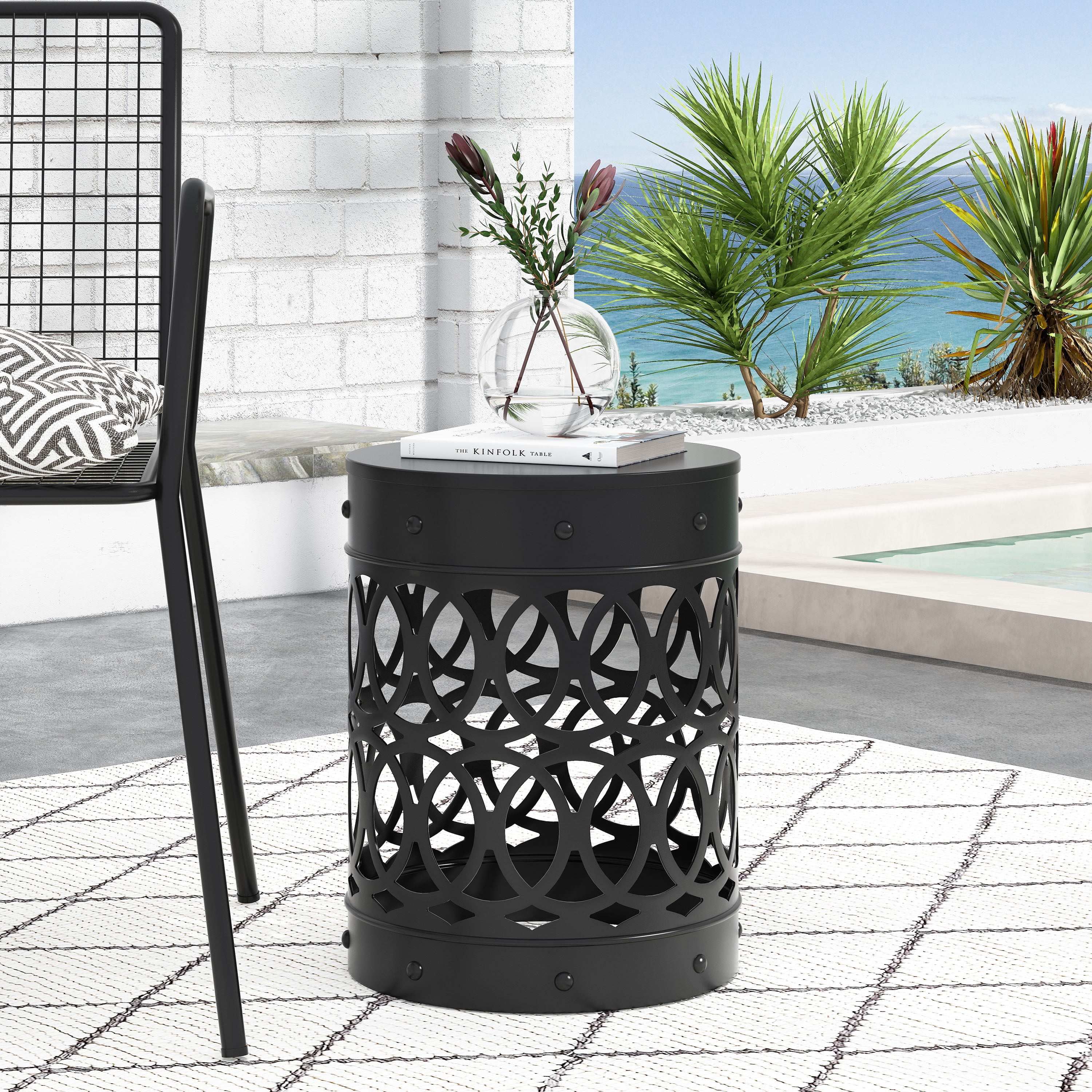 Outdoor Metal end Table -Large - Walmart.com