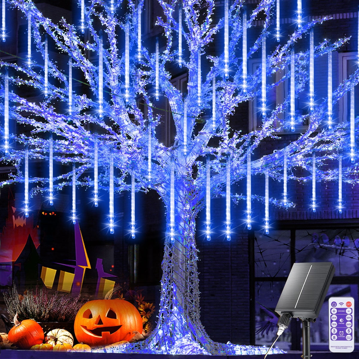 Outdoor Meteor Shower Lights, 11.8 Inch 8 Tube 192 LEDs Meteor Light ...