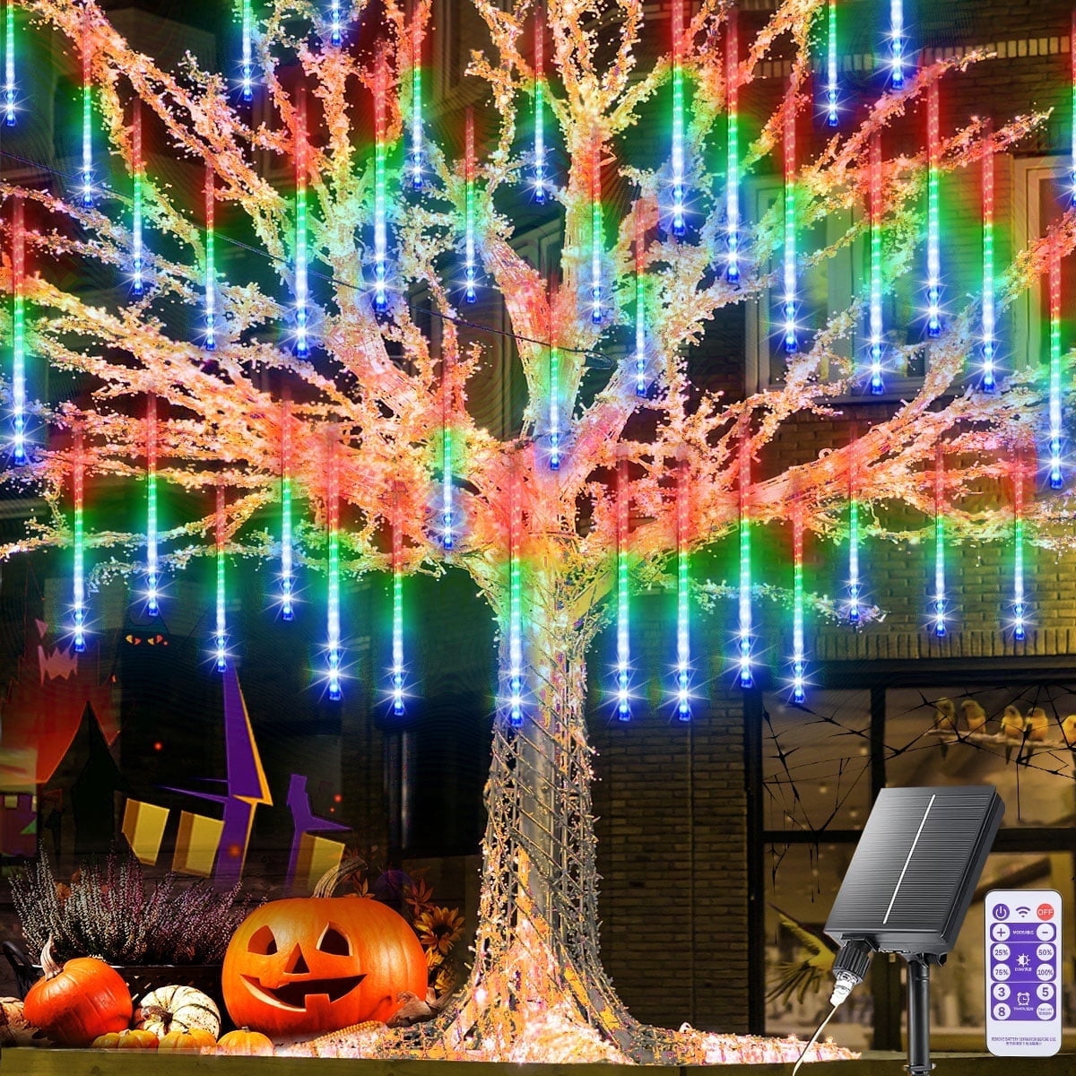 Outdoor Meteor Shower Lights, 11.8 Inch 8 Tube 192 LEDs Meteor Light ...