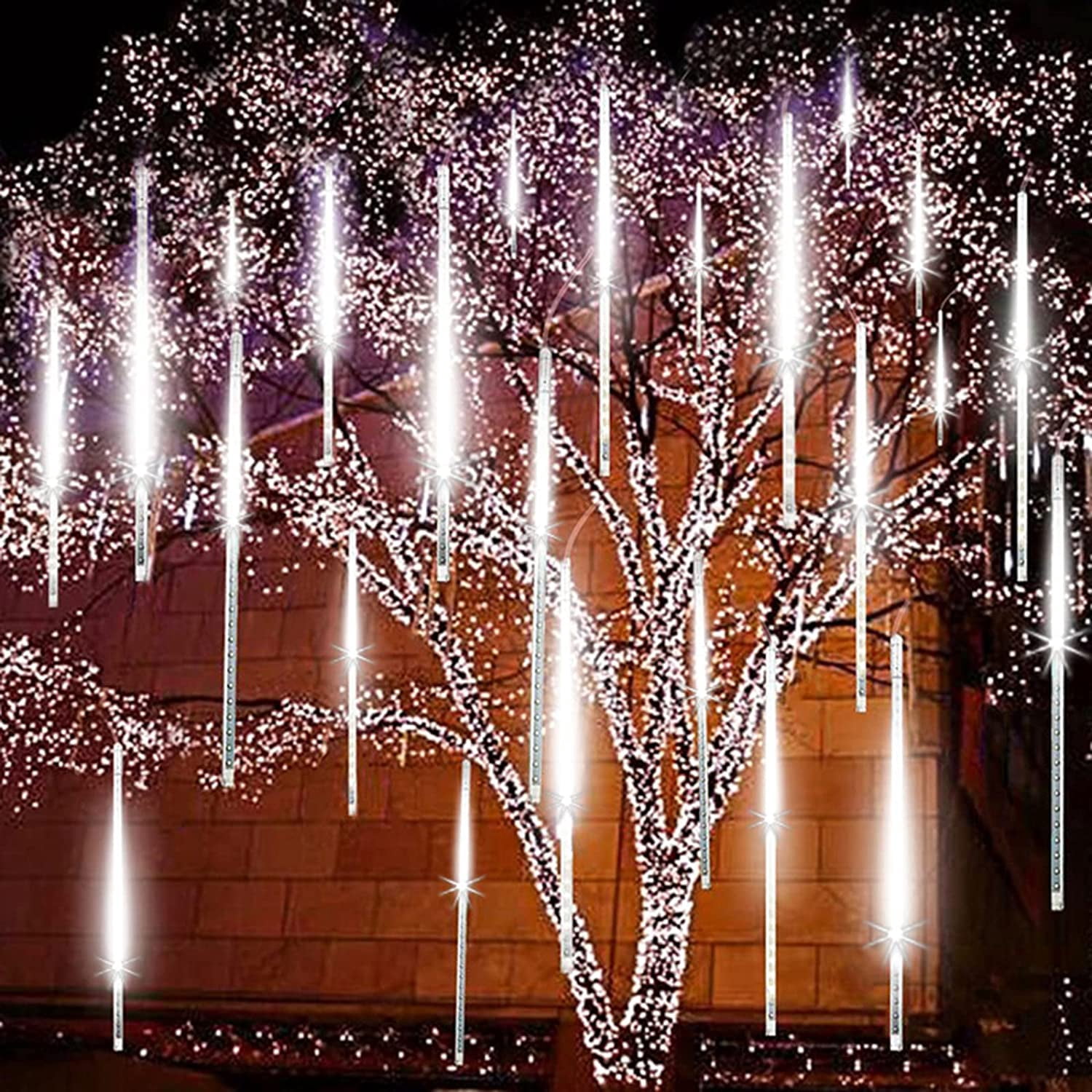 Outdoor Meteor Shower Lights Waterproof 8 Tube Falling Rain Lights ...