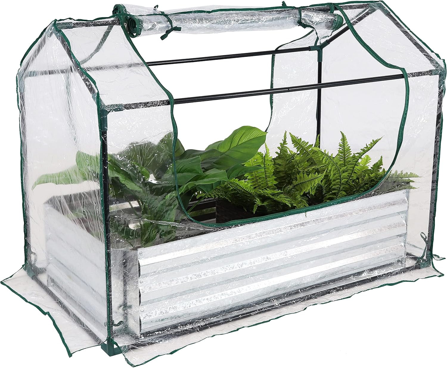 Outdoor Mini Greenhouse Kit with Raised Garden Bed and Cover Featuring ...