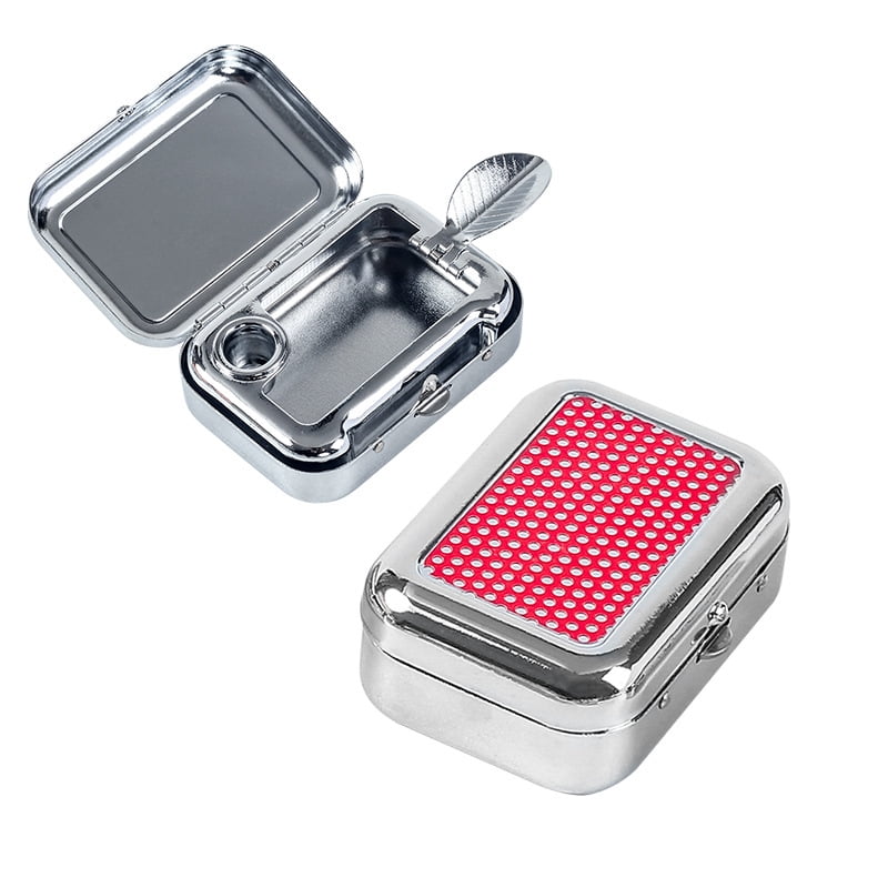 Outdoor Mini Portable Metal Ashtray With Lockable Lid Desktop Pocket ...