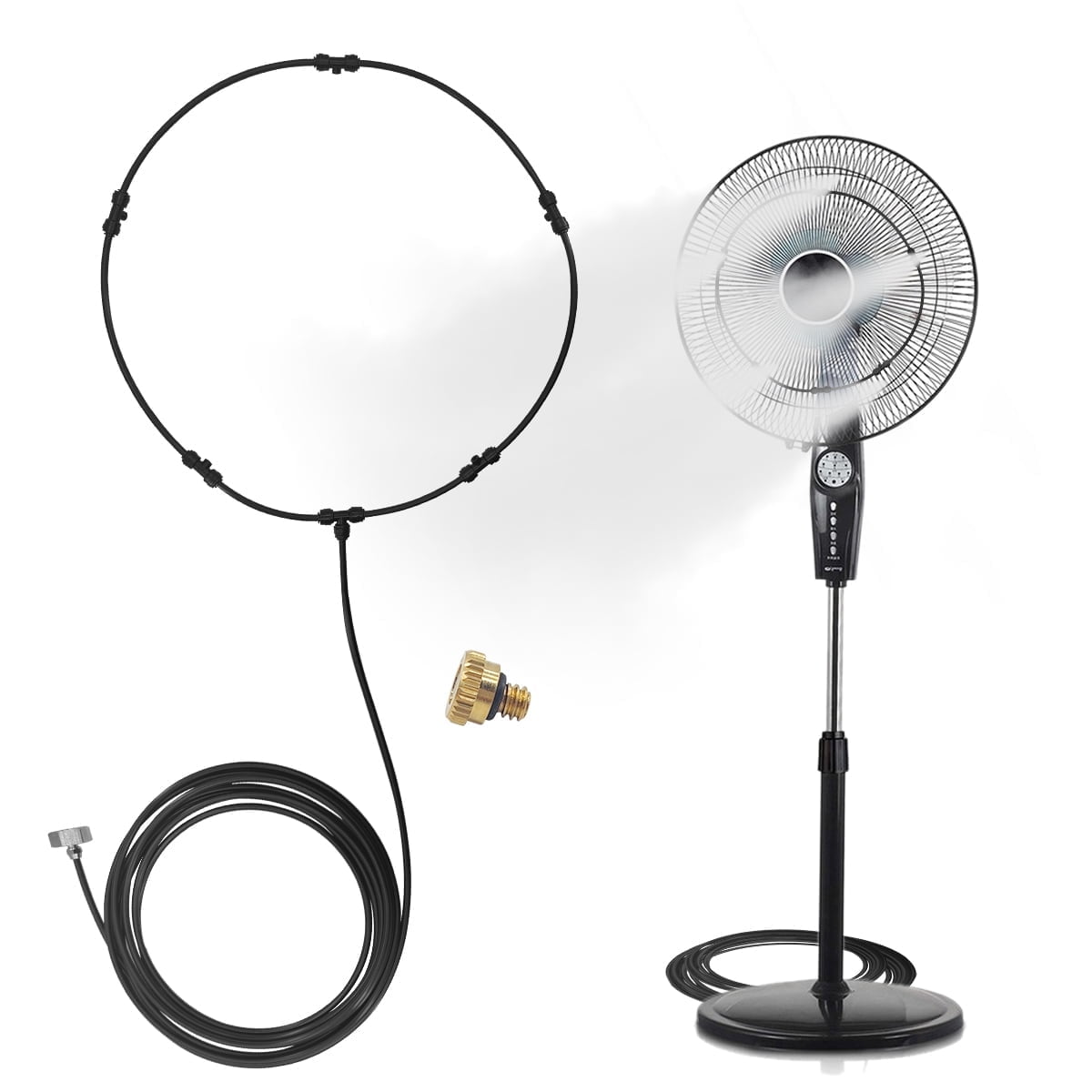 Monsoon Outdoor Misting Fan Kit, 16in Water Cooling System for Patio ...