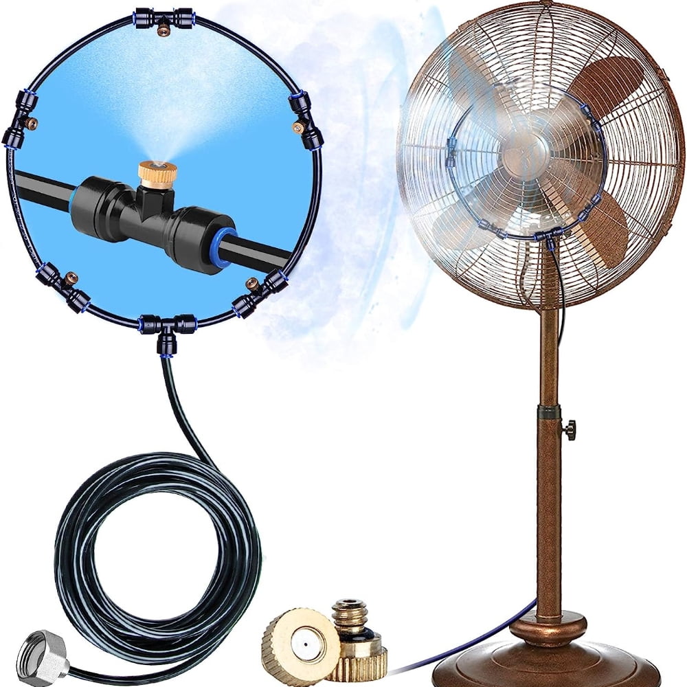 PADuo 12" x 12" Fan Misting System with 4 Nozzles, Adjustable Flow ...