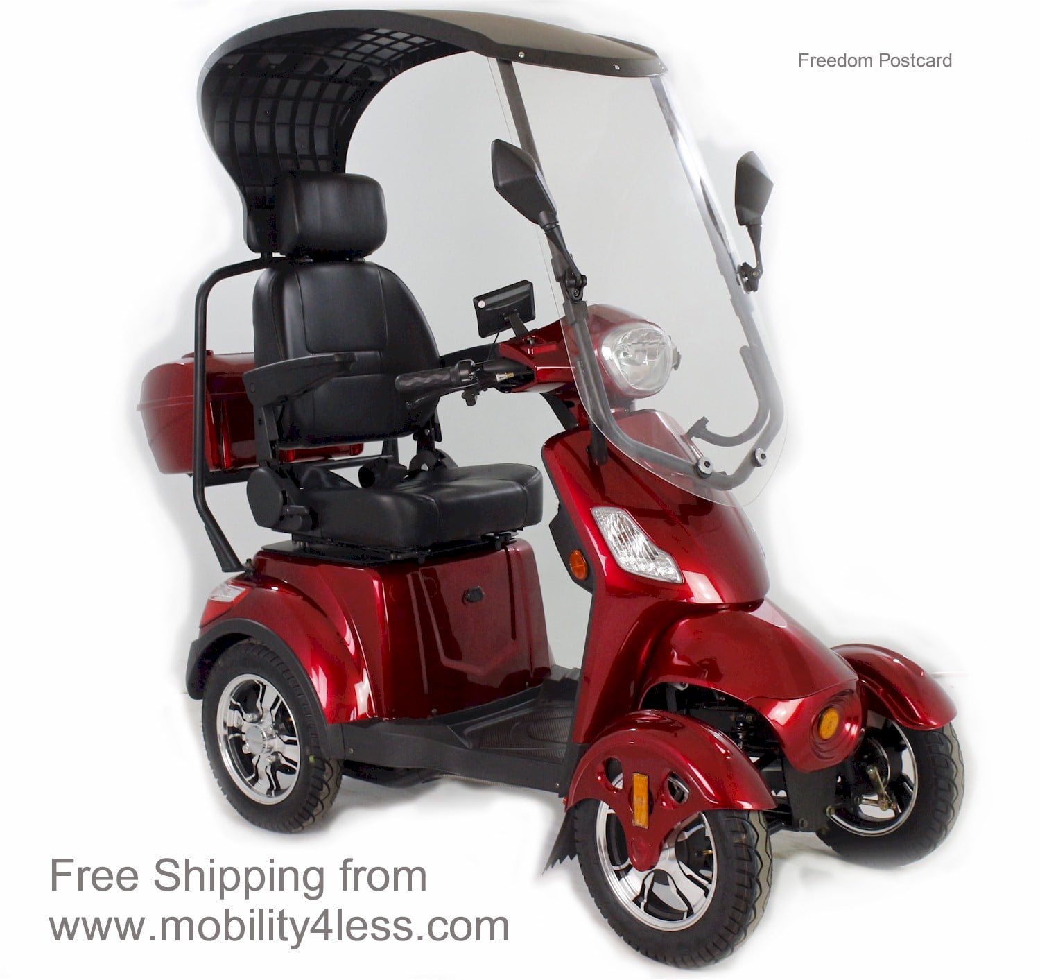 Outdoor 4-Wheel Disability Handicap Mobility Scooter for Seniors with LED Lights & Canopy ...