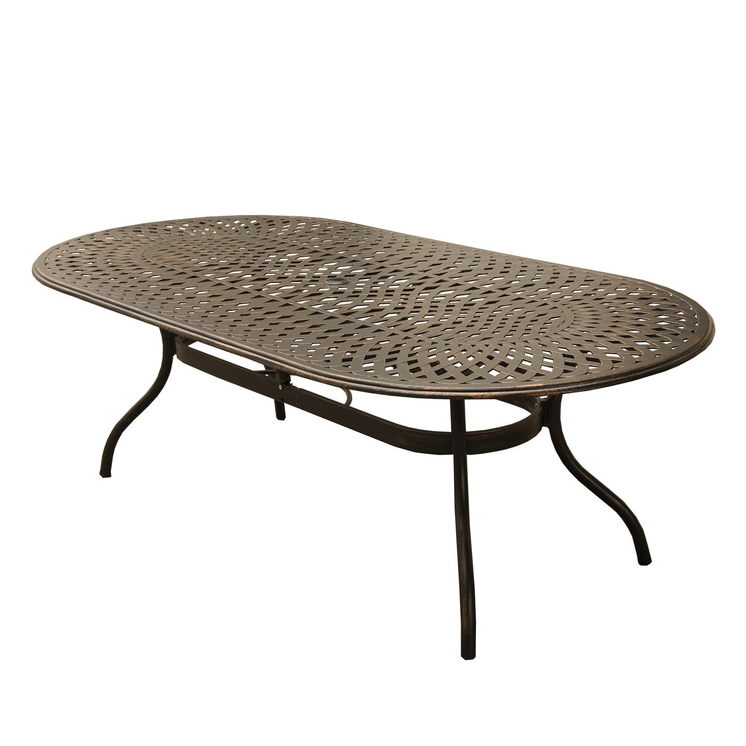 Outdoor Modern Aluminum 95-in Large Oval Patio Dining Table - Walmart.com