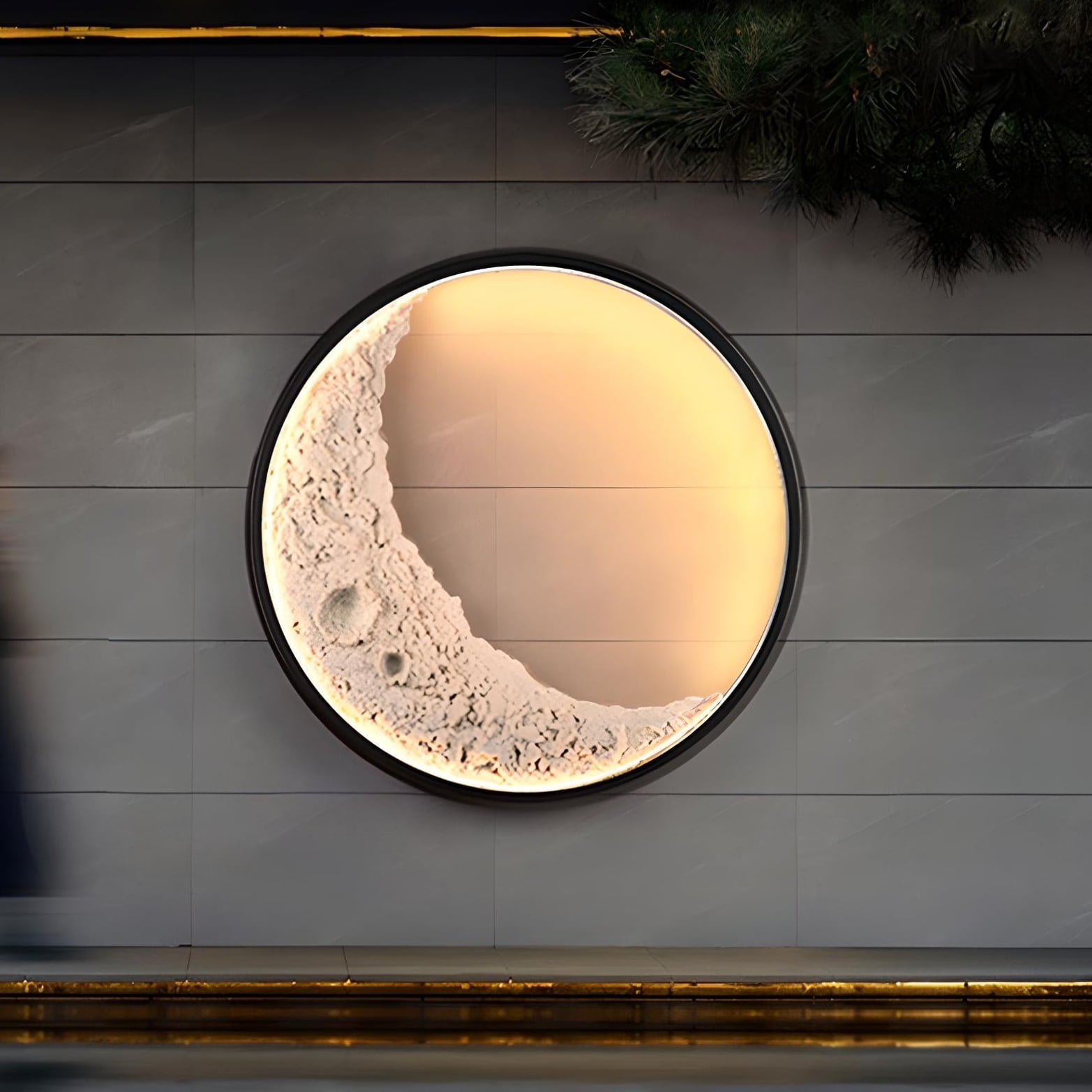 Outdoor Moon Wall Light 24.4 Inch Modern LED Exterior Waterproof ...