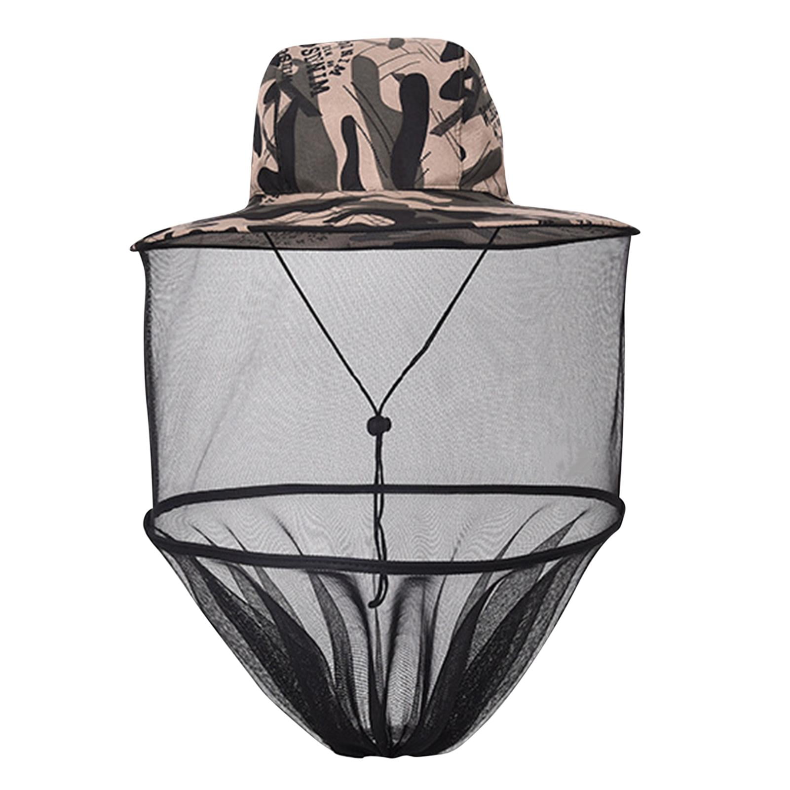 Outdoor Mosquito Head Mesh Mosquito Cap Net Hat Face Cover with Zipper ...