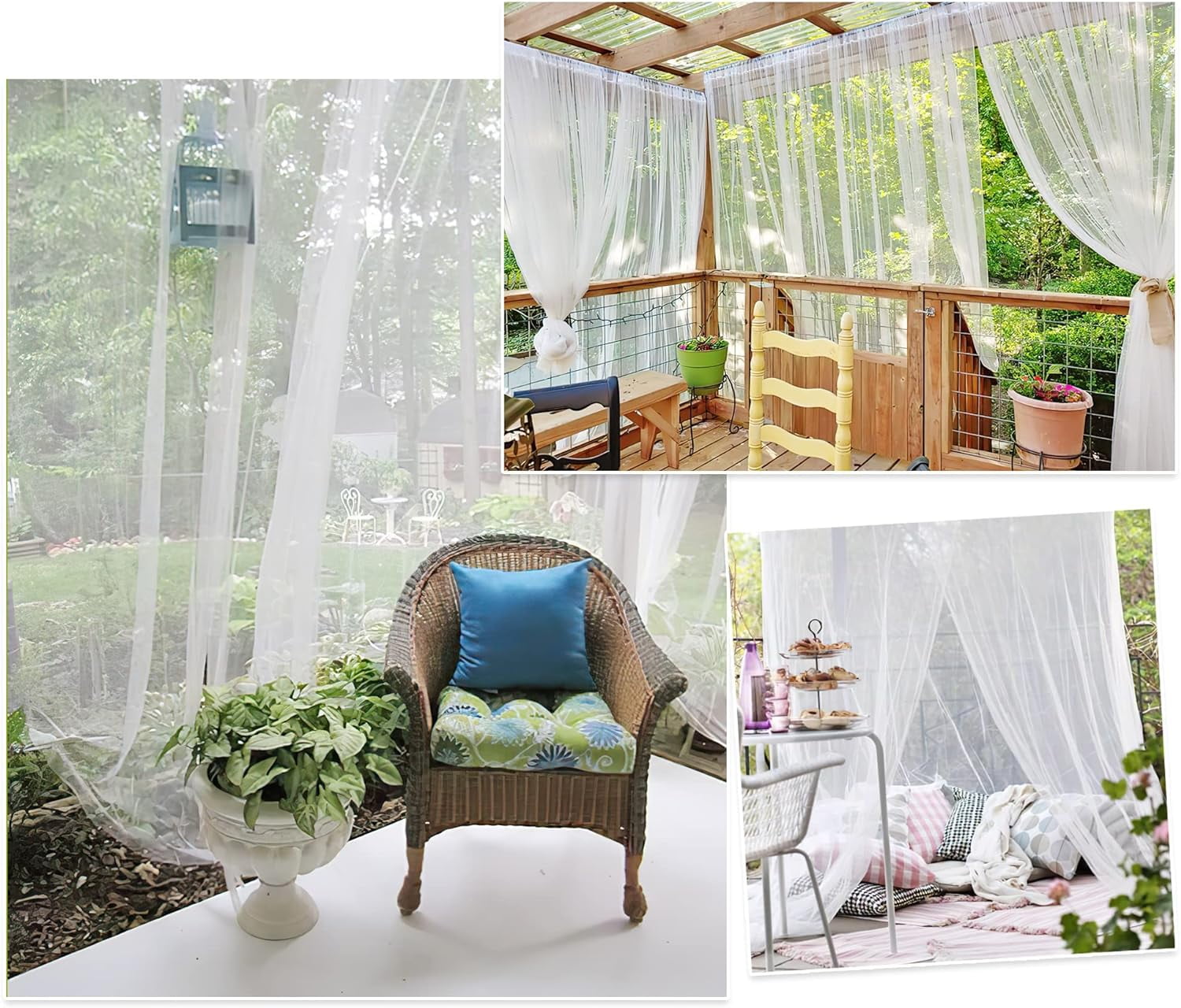 Outdoor Mosquito Net for Porch/Patio/Canopy/Gazebo - 2 Panels ...