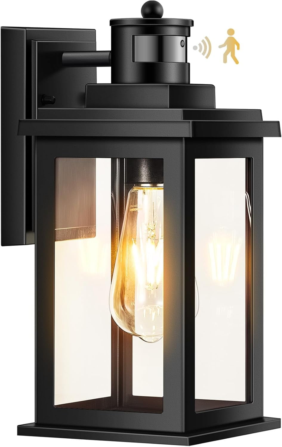 Outdoor Motion Sensor Light, Black Exterior Lighting Fixtures Sconce ...