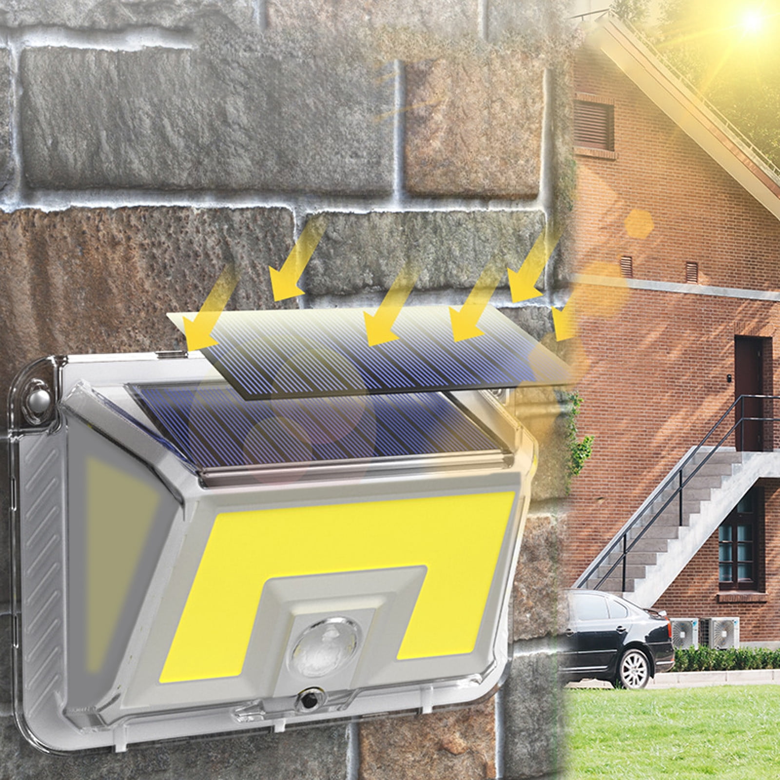 Outdoor Motion Sensor Lights, IP65 Water-Resistant, 3 Modes, Solar ...