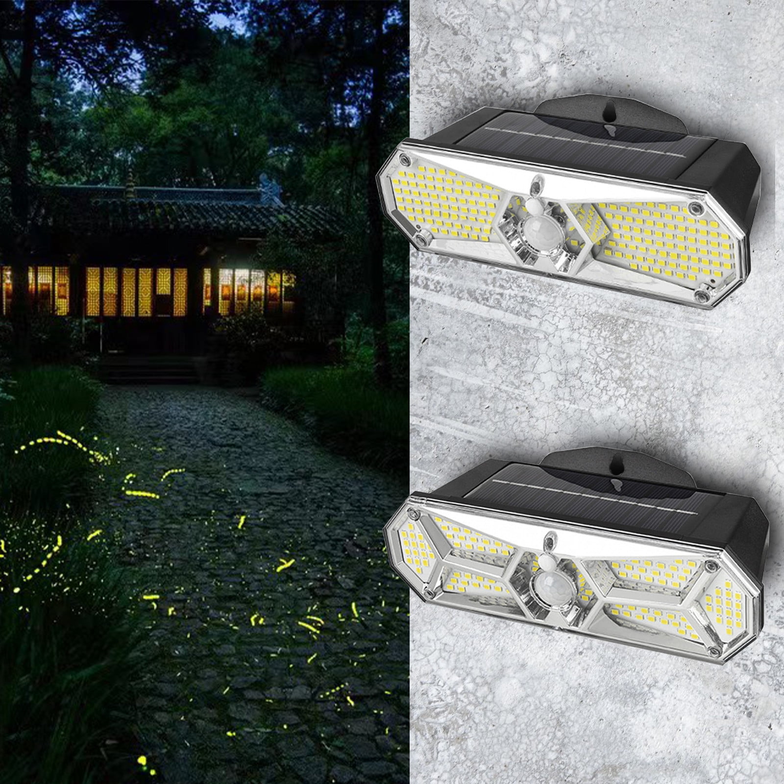 Outdoor Motion Sensor Lights, IP65 Waterproof Security Lights, Dual ...