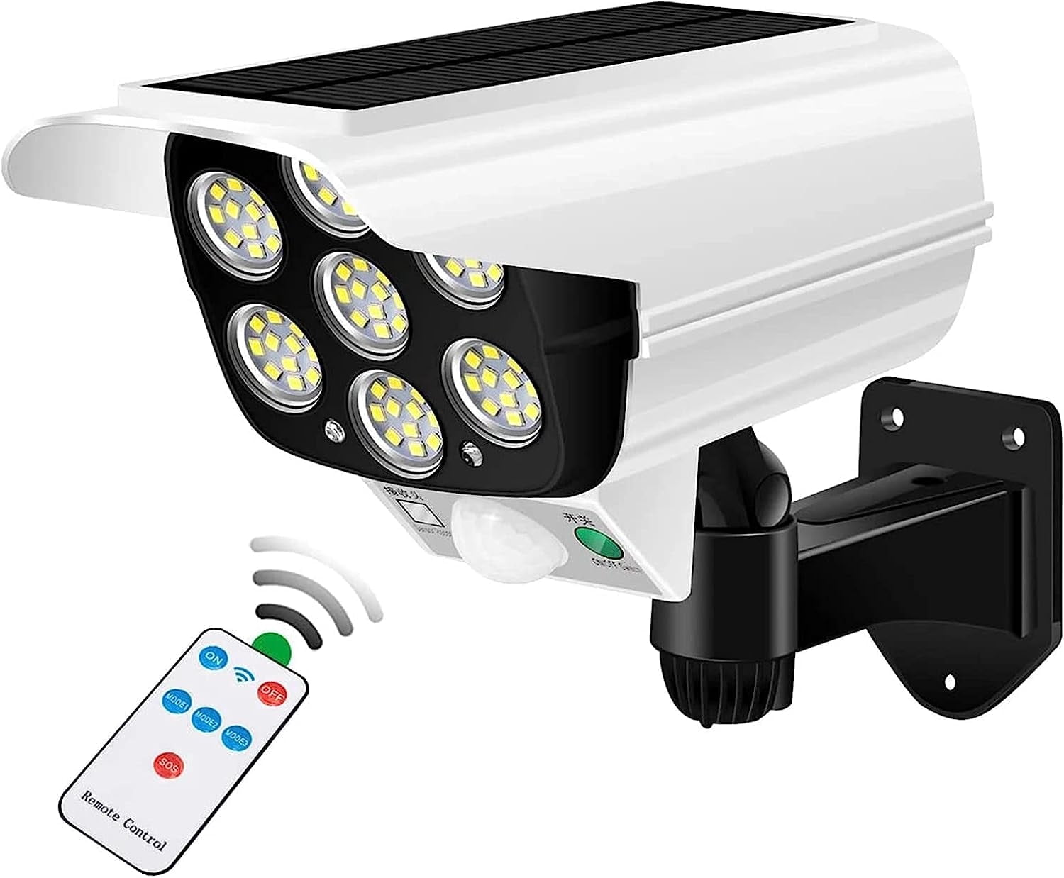 Outdoor Motion Sensor Solar Lights 2000 Lumens 77 LEDs Spotlight With ...