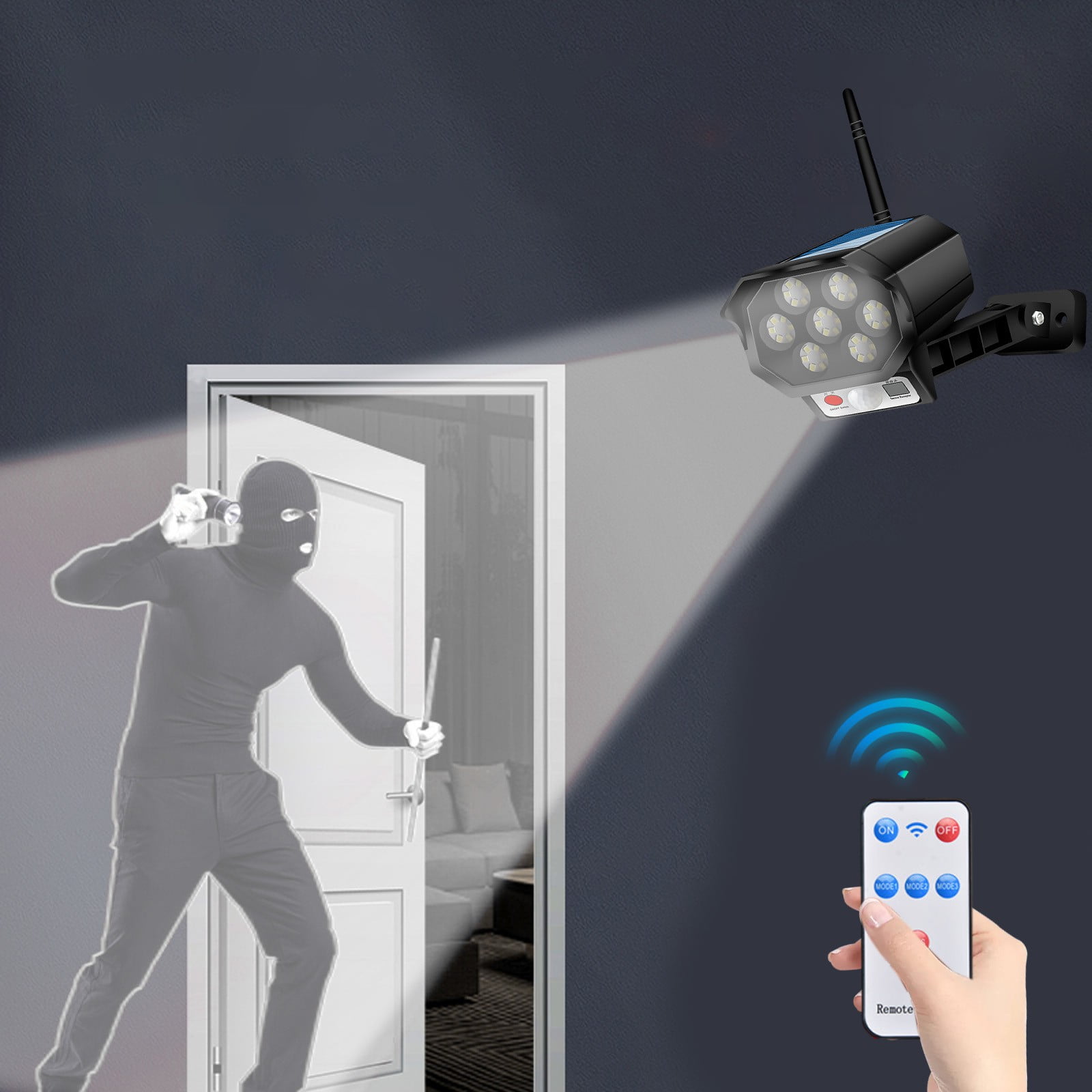 Outdoor Motion Sensor Solar Lights, Spotlight with Remote Controller ...