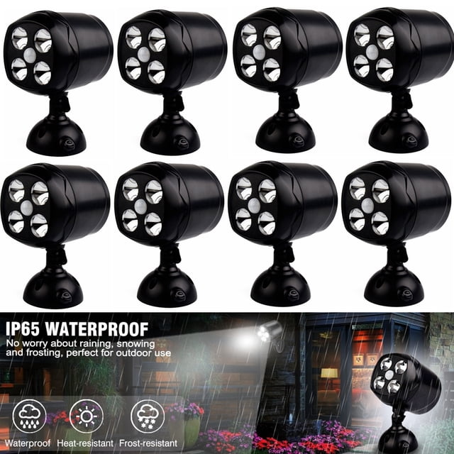 Outdoor Motion Sensor Spotlight Battery Operated Waterproof LED Lamp ...