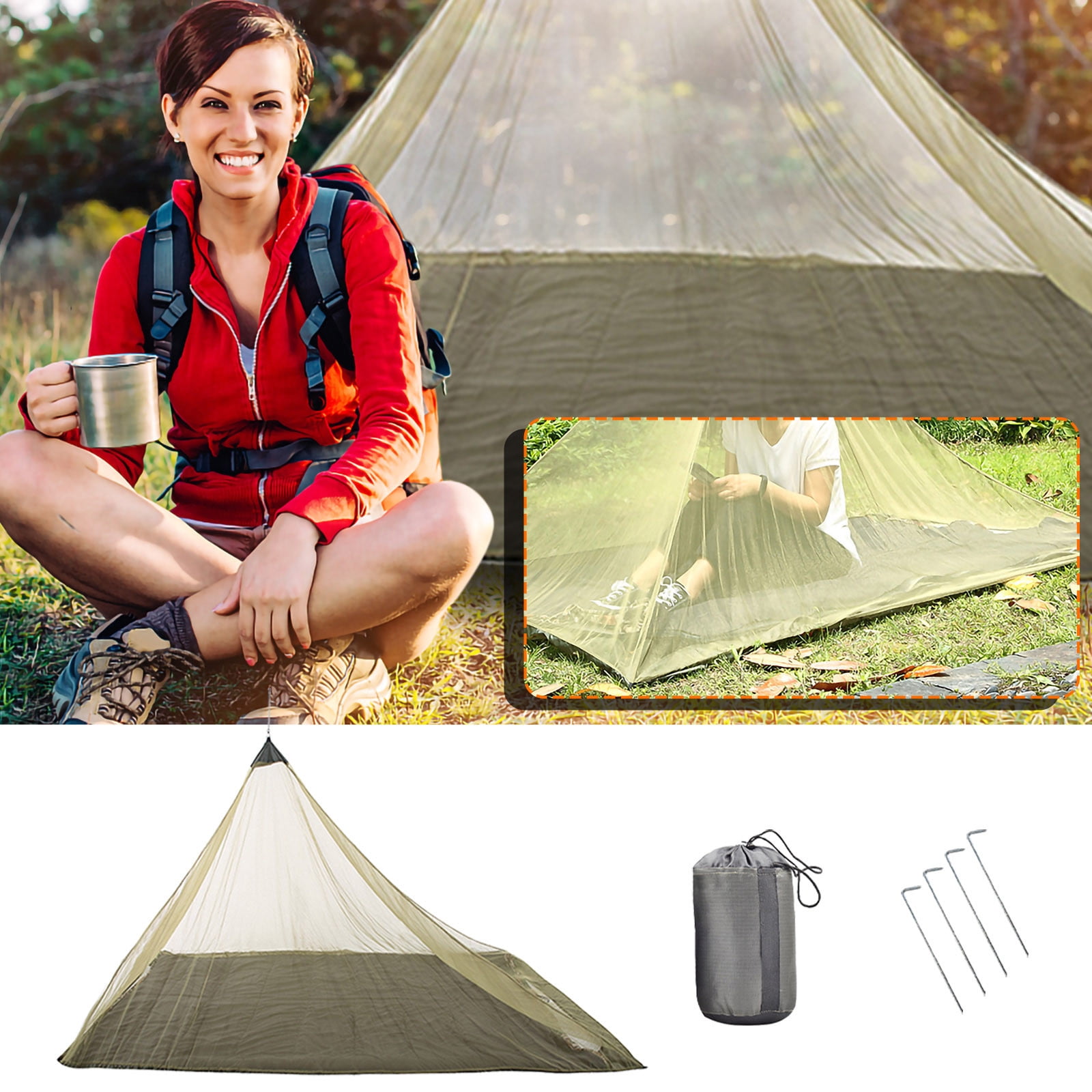 Outdoor Mountaineering, Camping, Single Person Mosquito Proof Tent ...