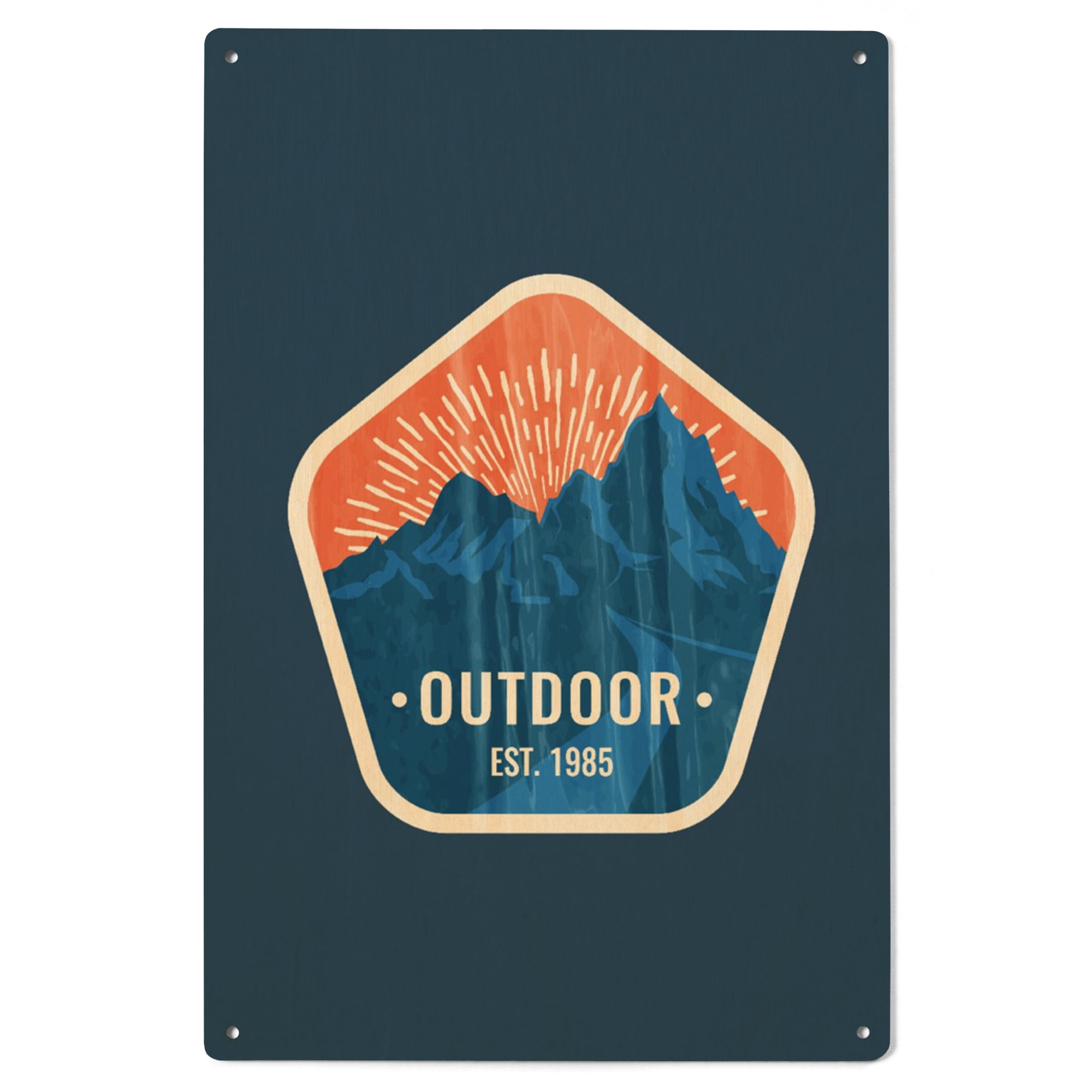 Outdoor, Mountains, Est 1985, Vintage Vector, Contour Birch Wood Wall ...