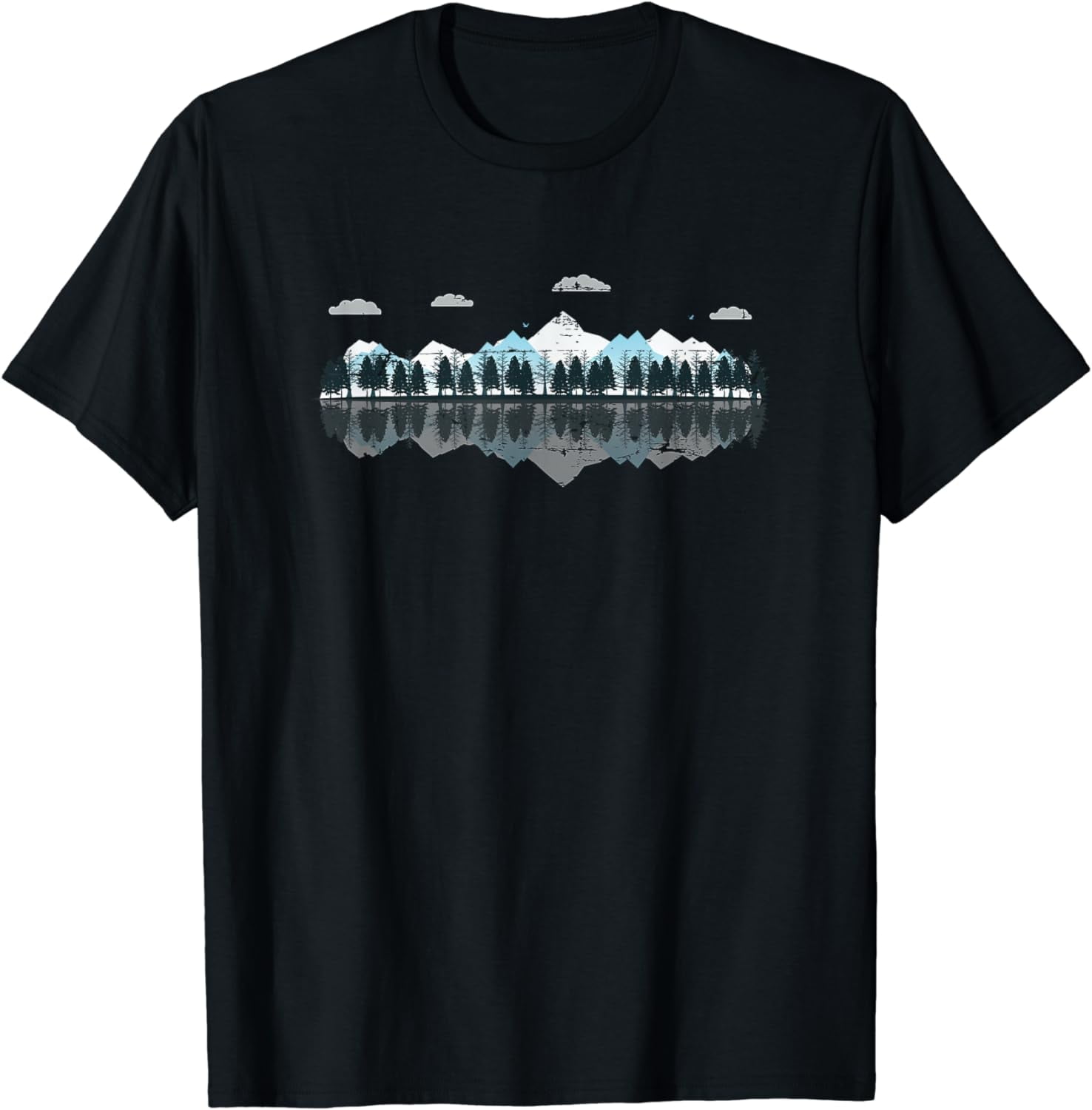 Outdoor Mountains Landscape Forest Trees Reflection Nature T-Shirt ...