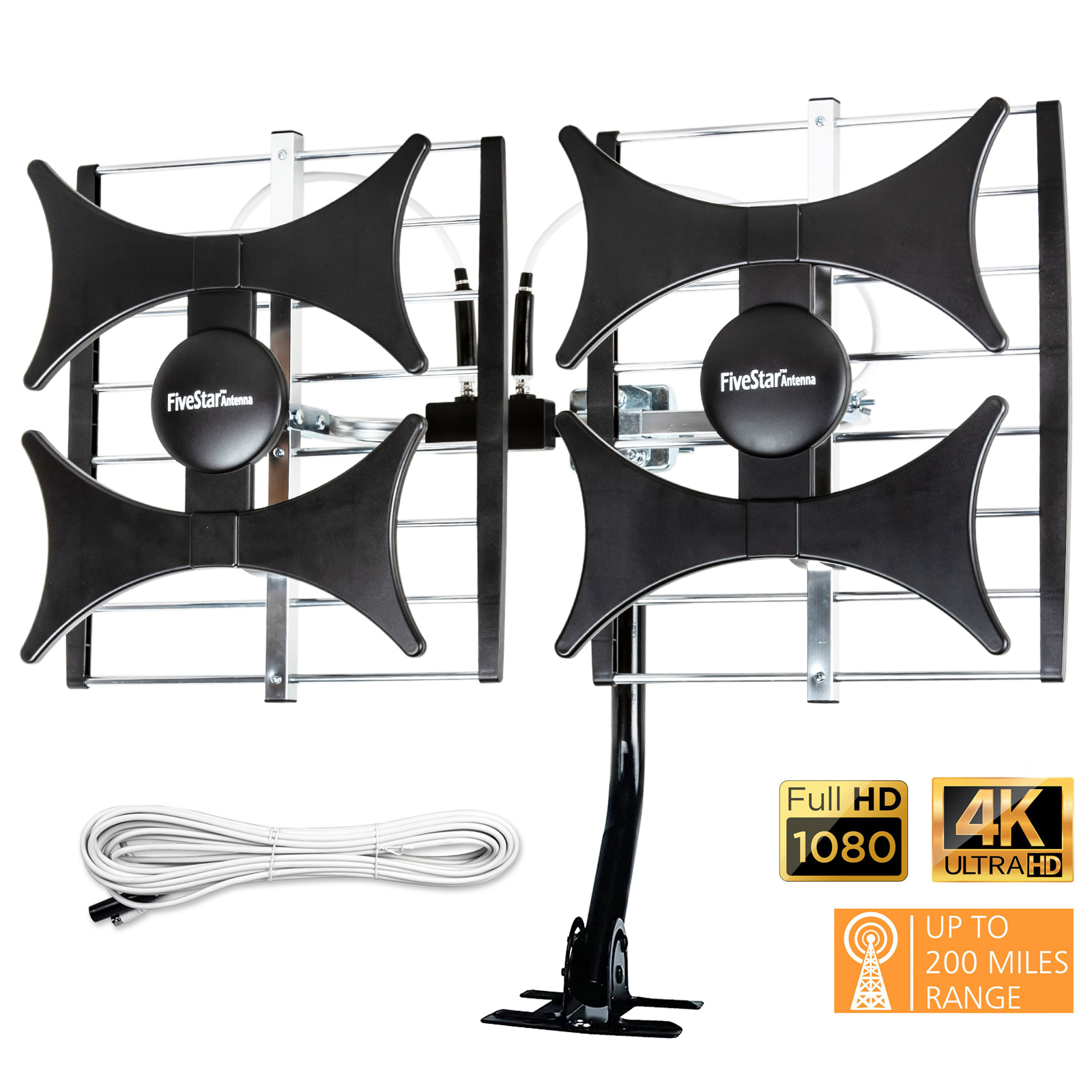 Able Signal Amplified HD Digital Outdoor HDTV Antenna with Motorized ...