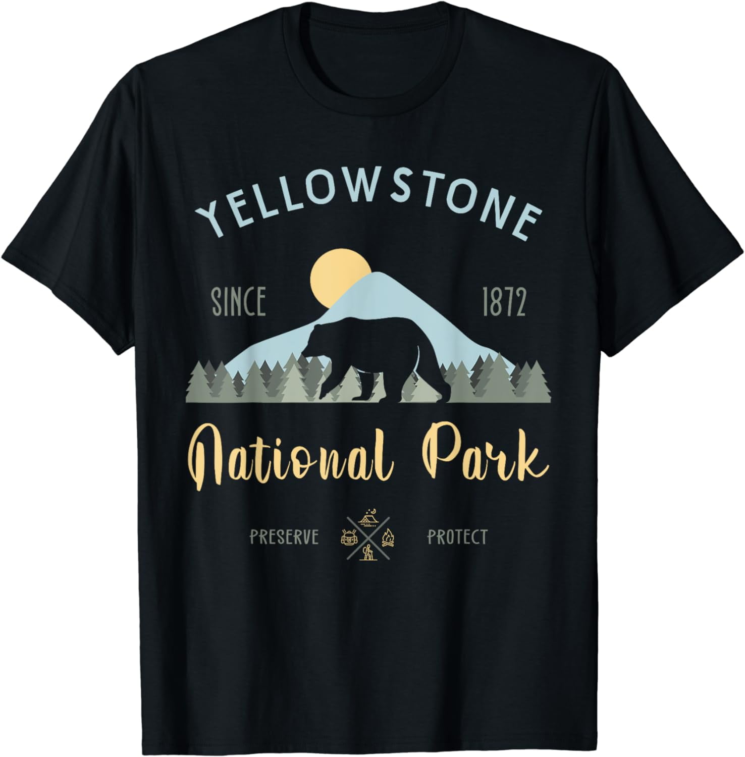 Outdoor National Park Tshirt Yellowstone National Park T-Shirt ...