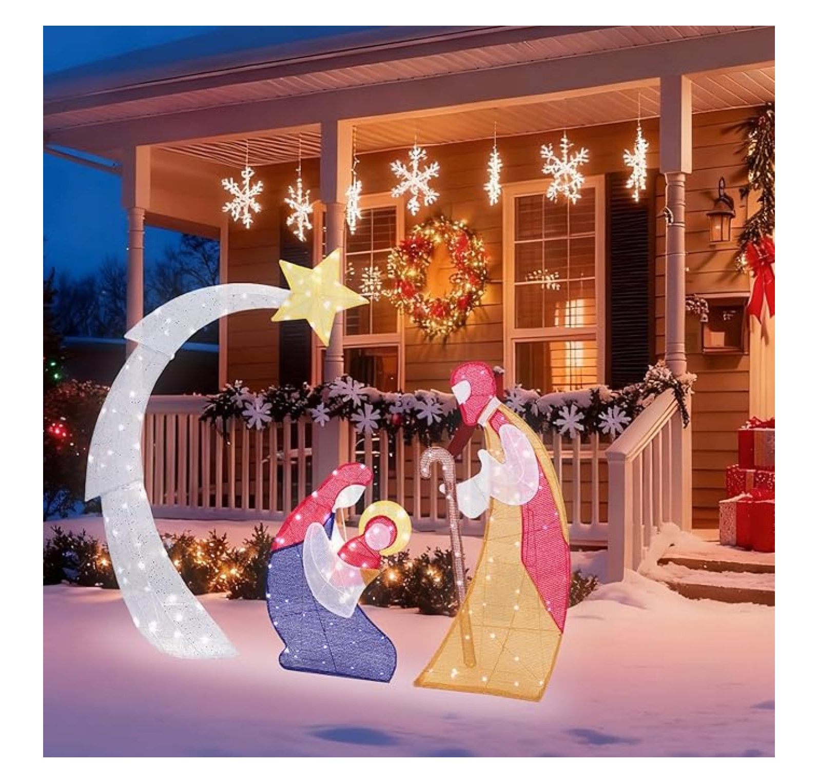 Outdoor Nativity Scene Christmas Decorations, Lighted Nativity Scene ...