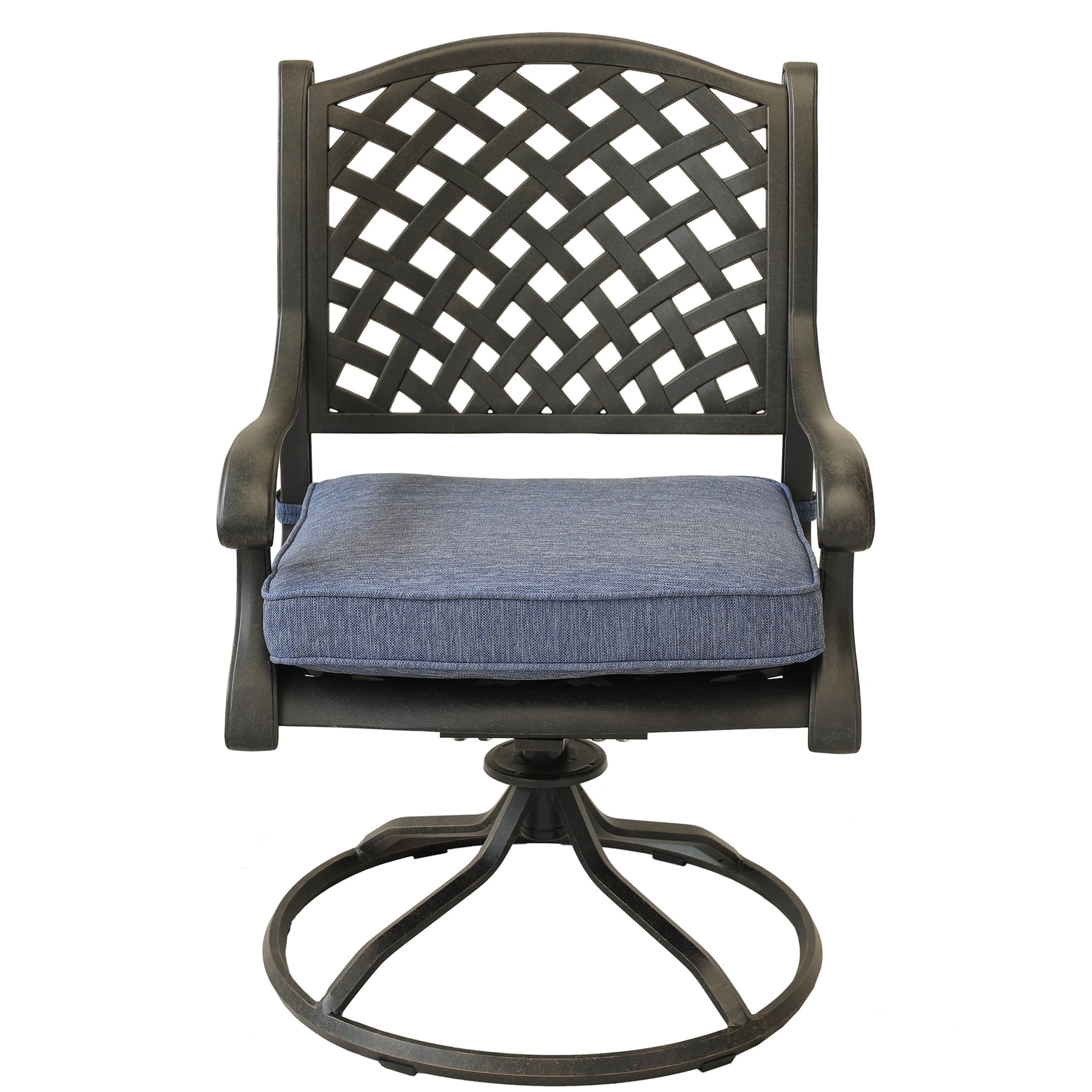 Outdoor Navy Blue Swivel Rocker Chairs, Frame, Cushions Chairs With ...