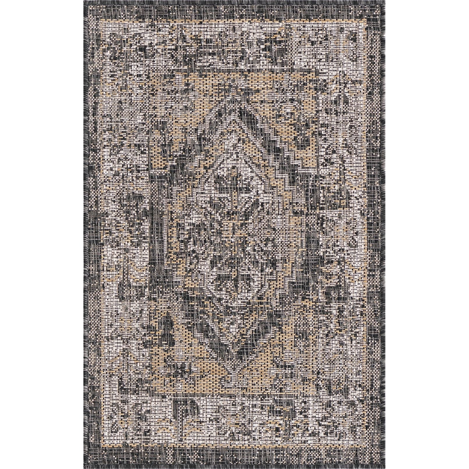 Outdoor Nirie Collection Area Rug Charcoal - 2'2"x3' - Walmart.com