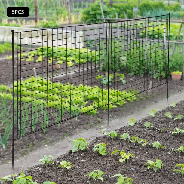 Outdoor No Dig Metal Garden Fence Gate Animal Barrier Yard Fencing ...