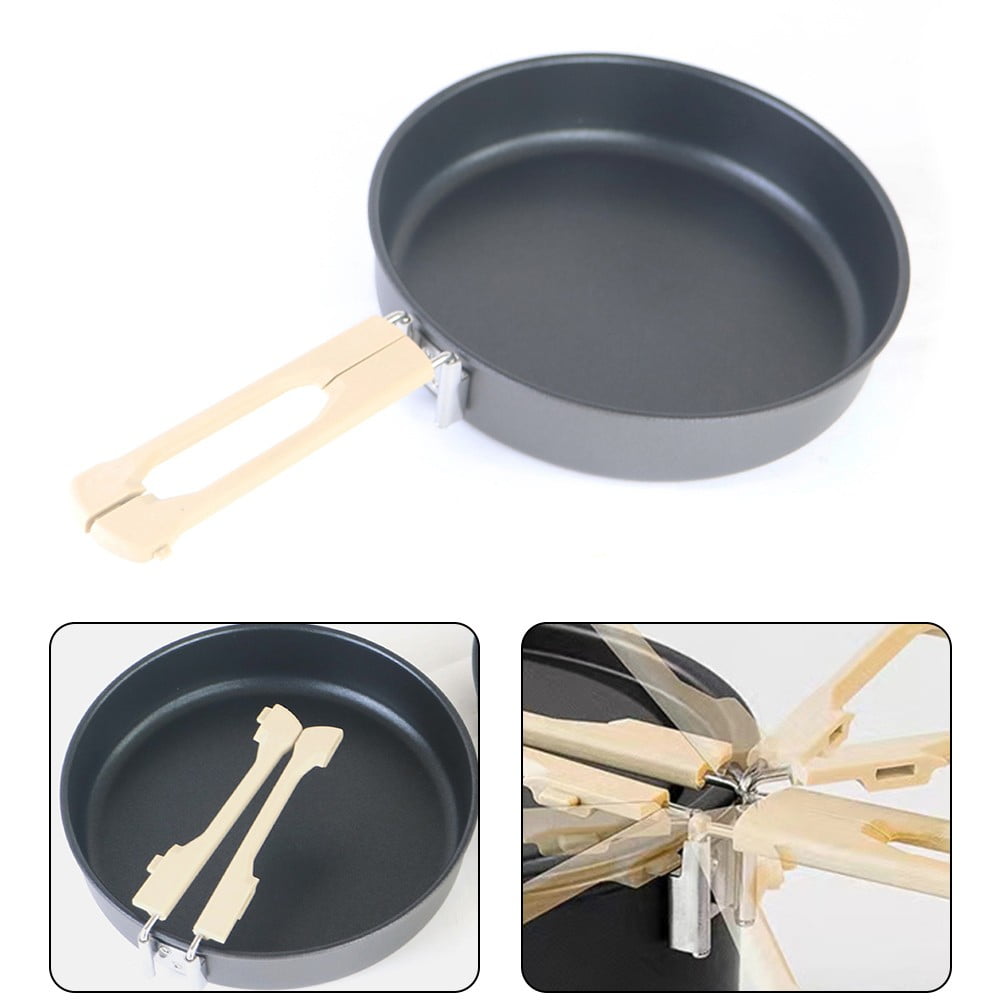 Outdoor Non-stick Frying Pan Wok With Folding Handle For Picnic Camping ...