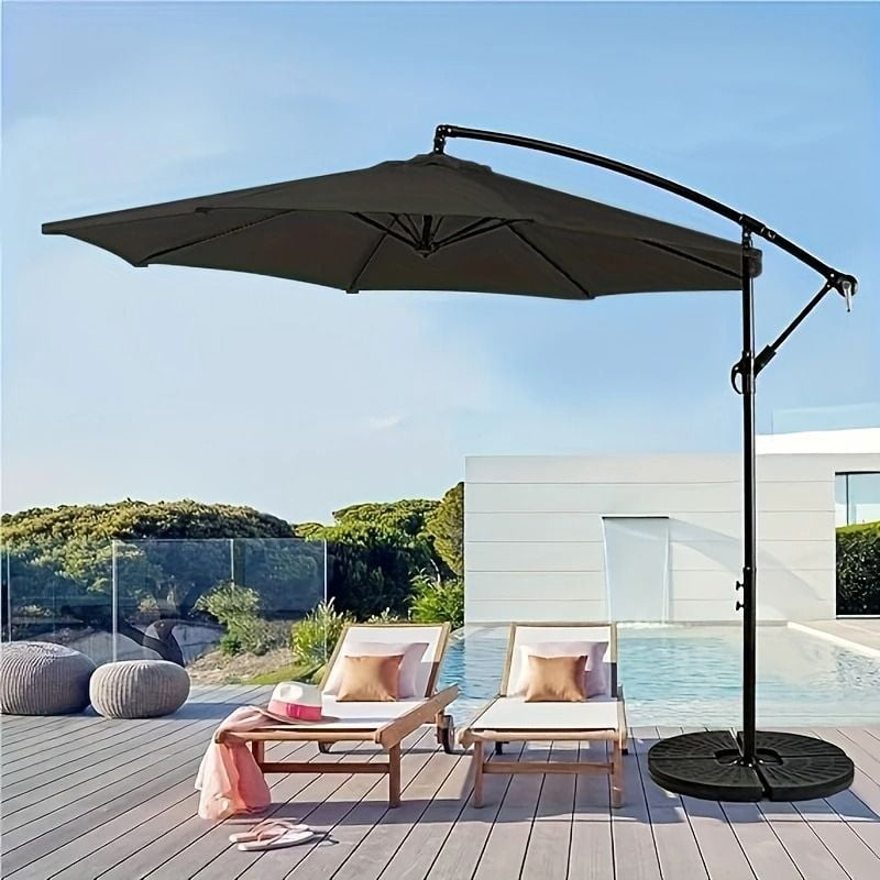 Outdoor Offset Patio Umbrella - 10ft Cantilever Hanging Umbrella with ...