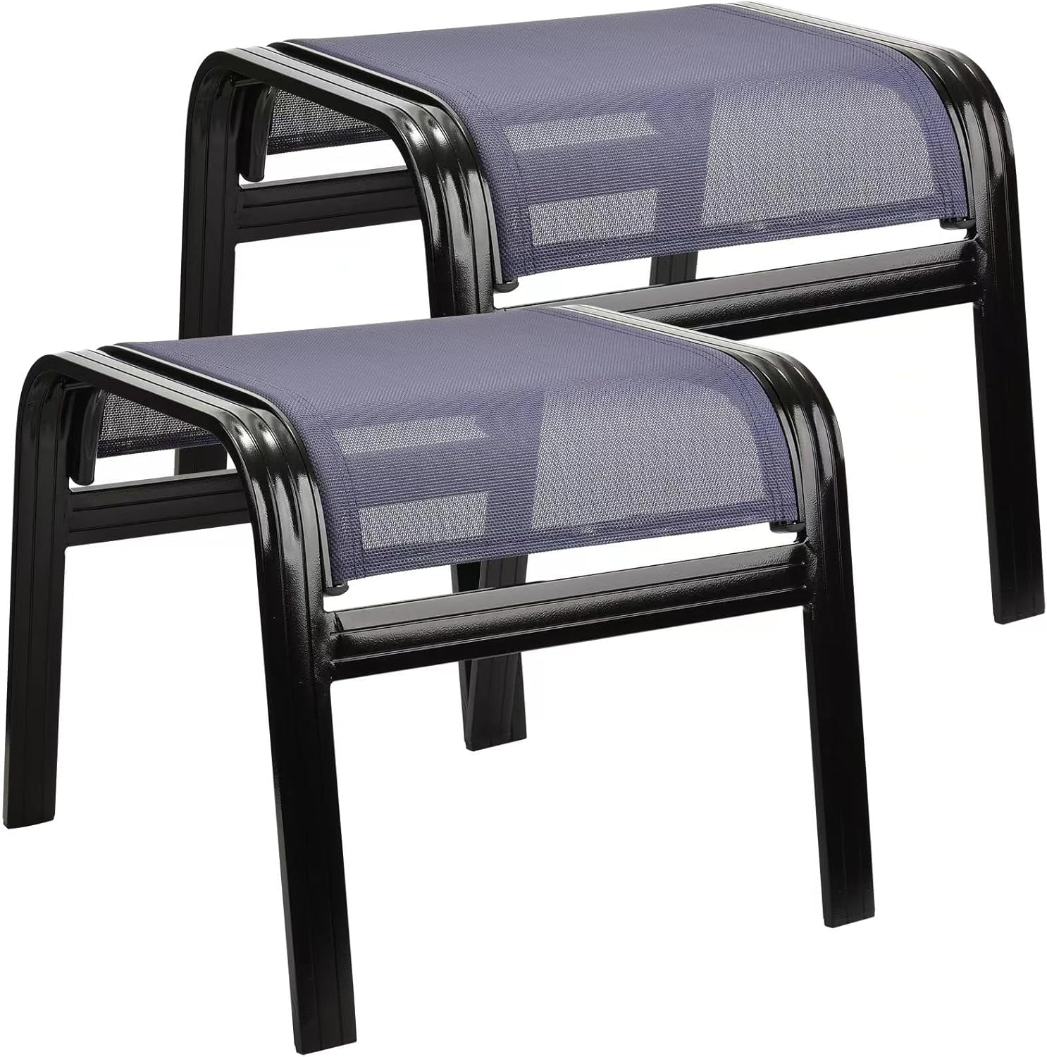 Outdoor Ottoman Patio Footstools Aluminum Small Chair Assembled ...